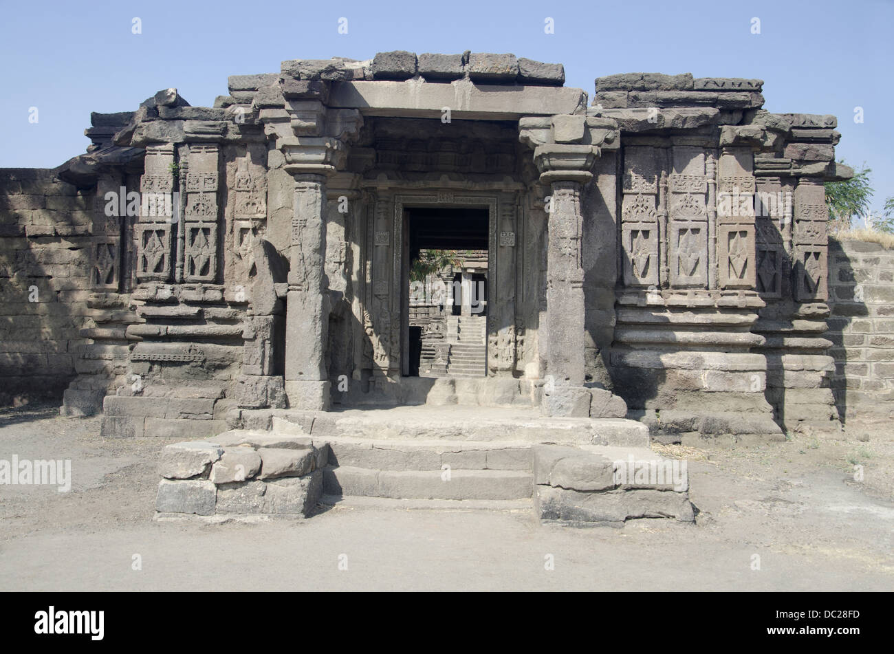 Gondeshwar Temple, carved entrance. Sinnar, Maharashtra, India Stock ...