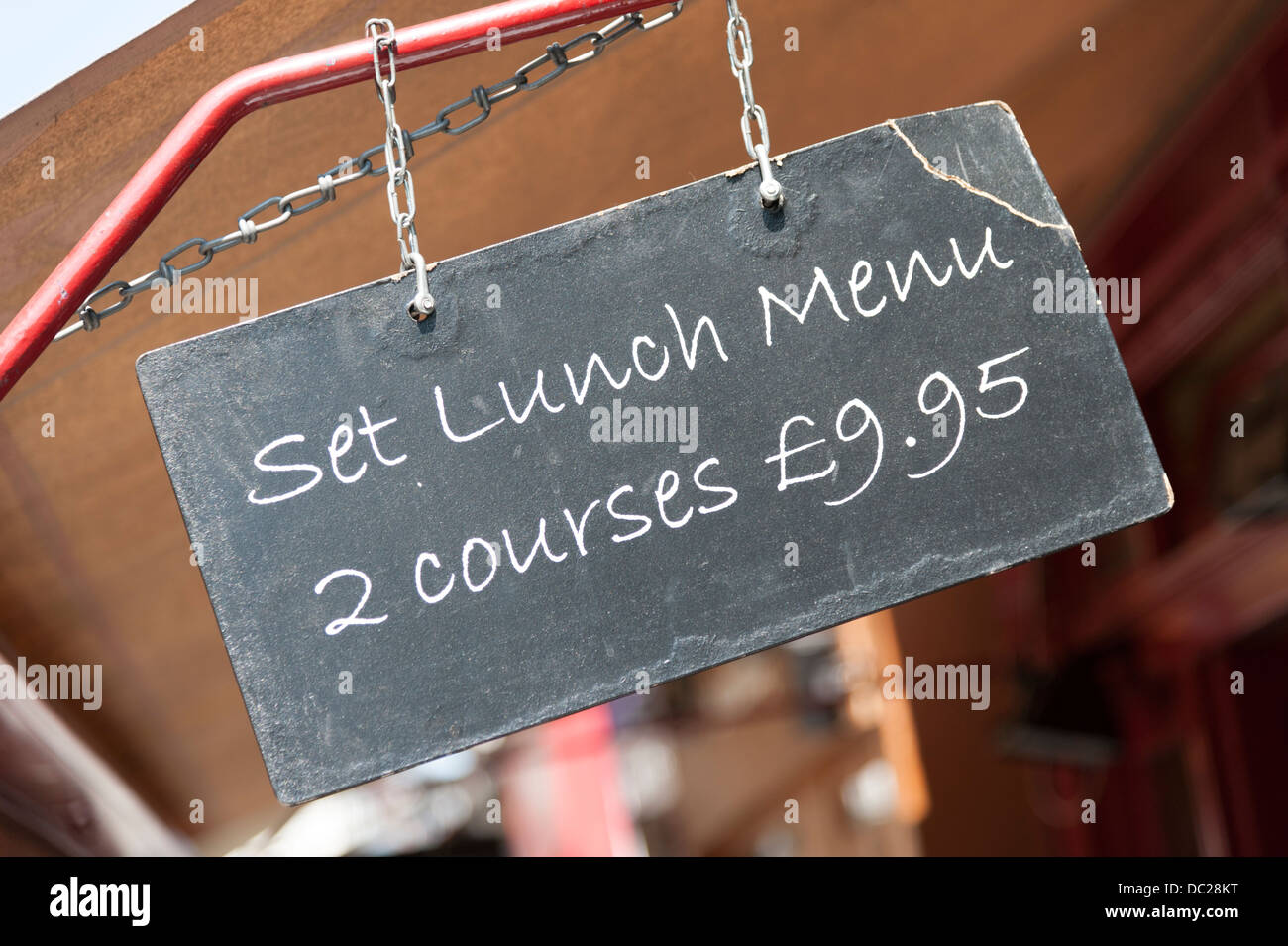 Sign for set lunch menu Stock Photo - Alamy
