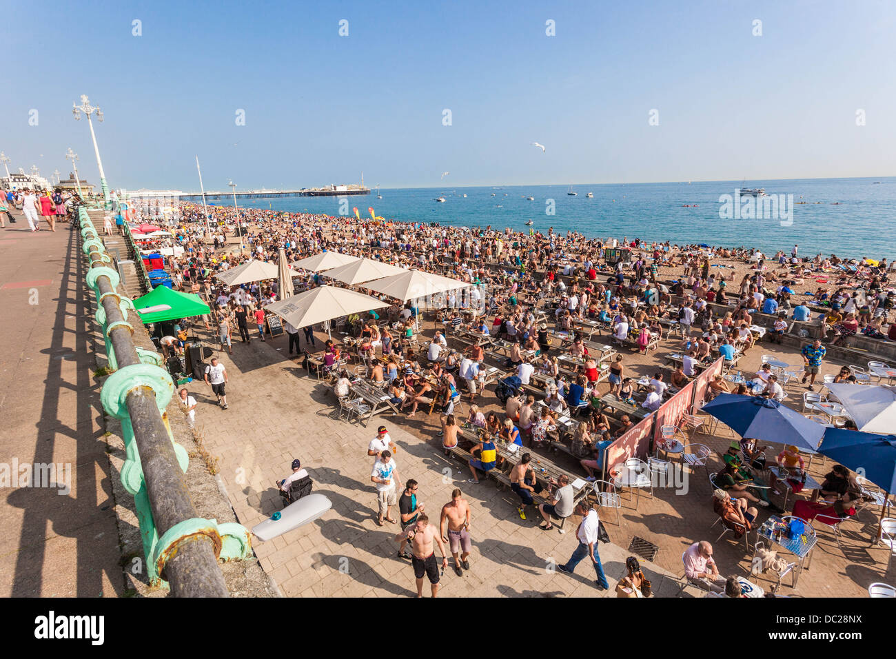 Busy beach, Brighton, England, UK Stock Photo - Alamy