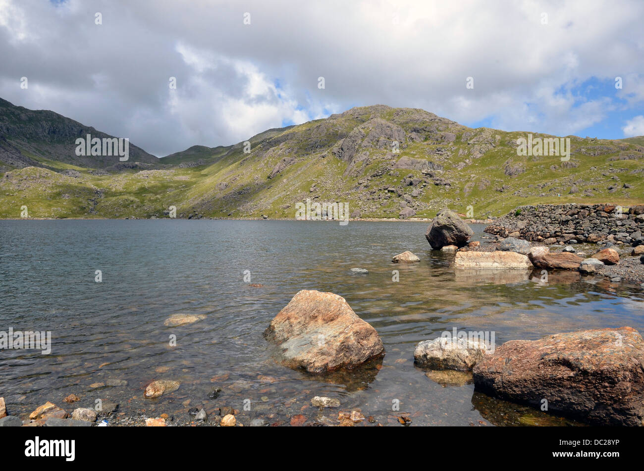 Levers Water tarn above Coniston in the Lake District with The Prison ...