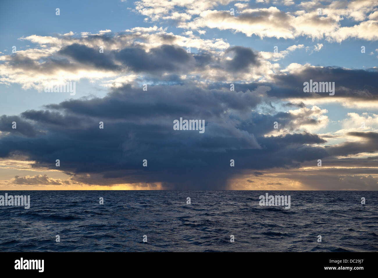 Rain Clouds over Ocean, Silver Bank, Atlantic Ocean, Dominican Republic ...