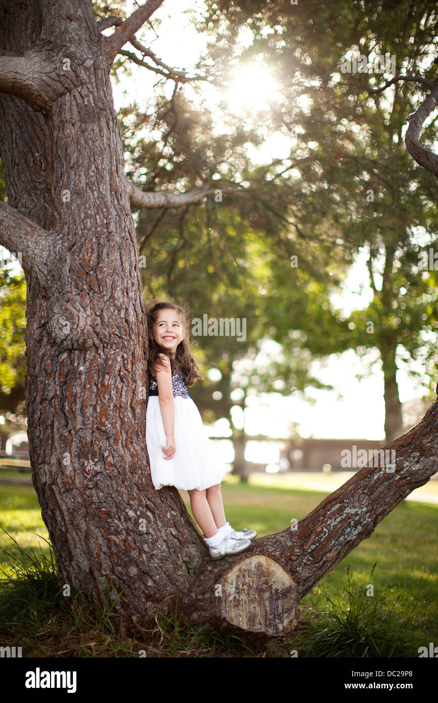 Girl Up Tree High Resolution Stock Photography and Images - Alamy