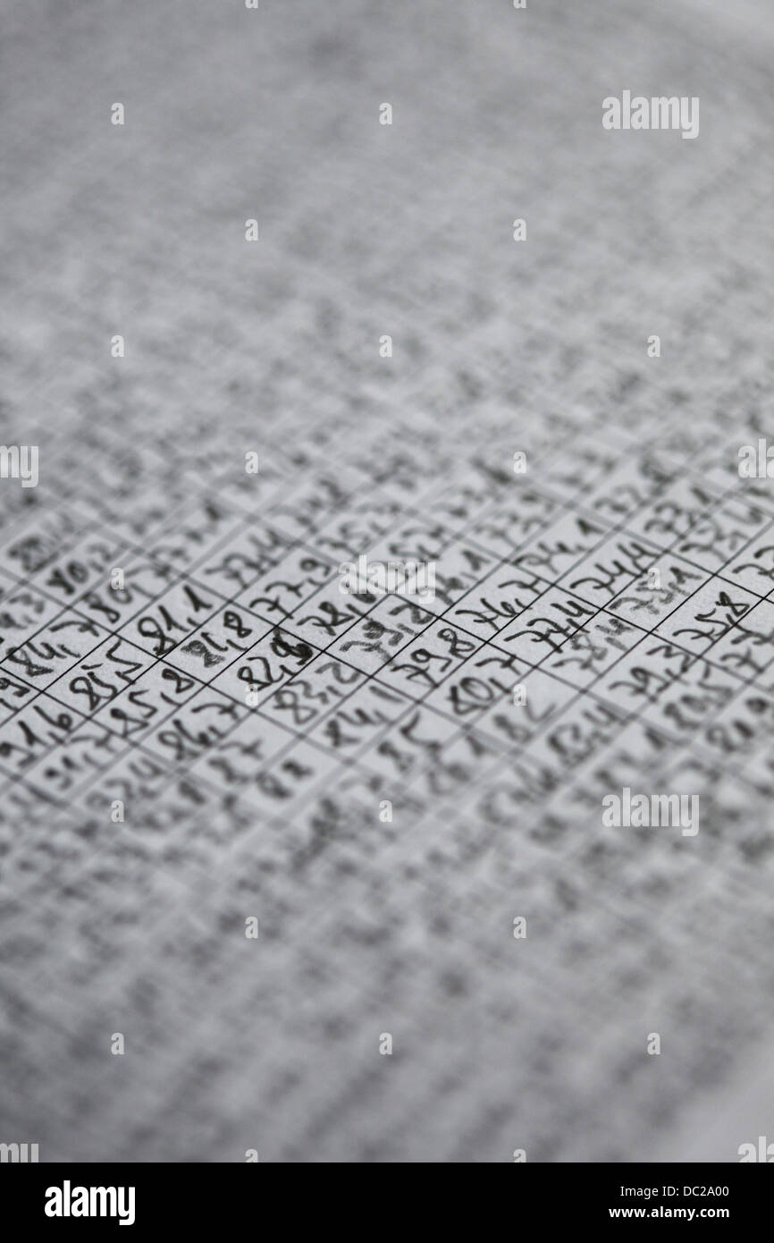 Handwritten numbers hi-res stock photography and images - Alamy