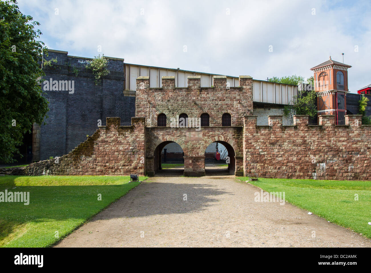 North Gate of Castlefield Roman Fort of Mamucium in Manchester Stock ...