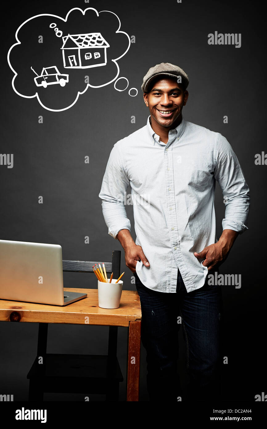 Man planning for new house and car Stock Photo - Alamy