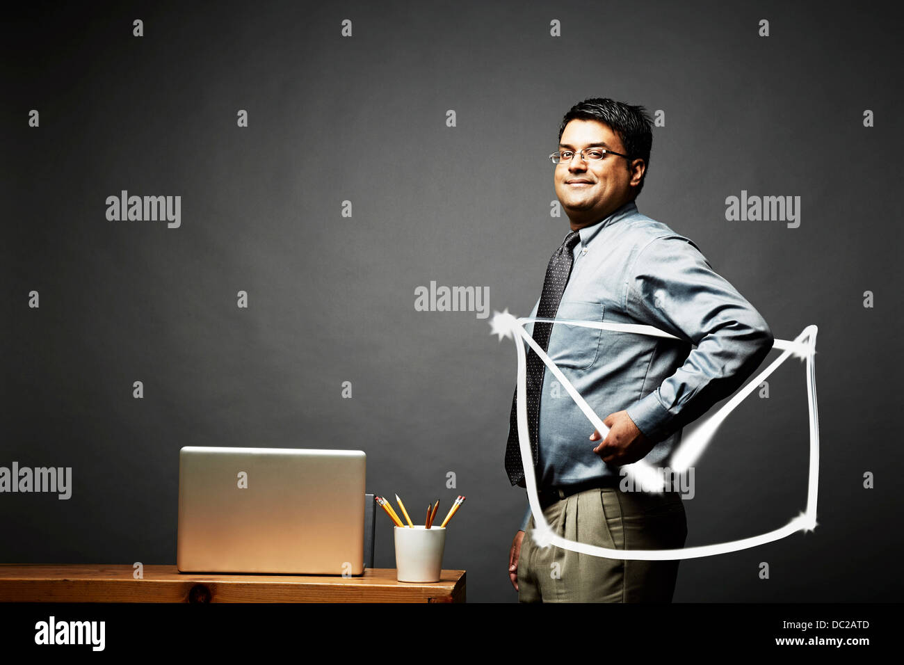 Man carrying letter document looking at camera Stock Photo - Alamy