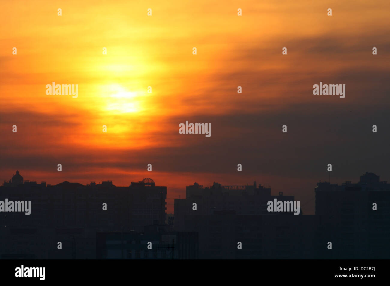 city sunset morning outdoor background Stock Photo - Alamy