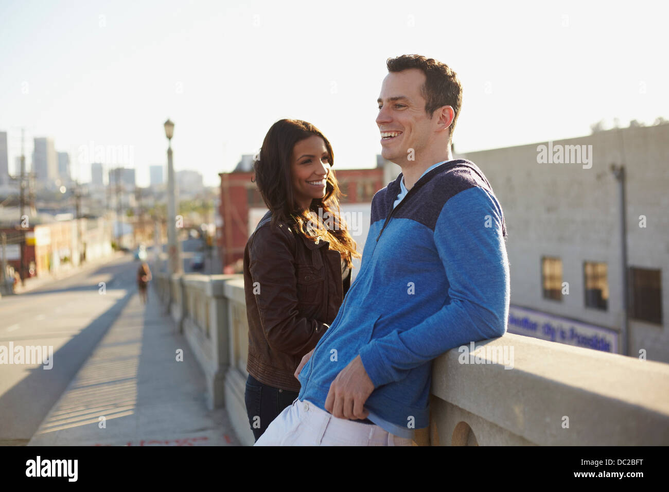 Female on bridge talking hi-res stock photography and images - Alamy