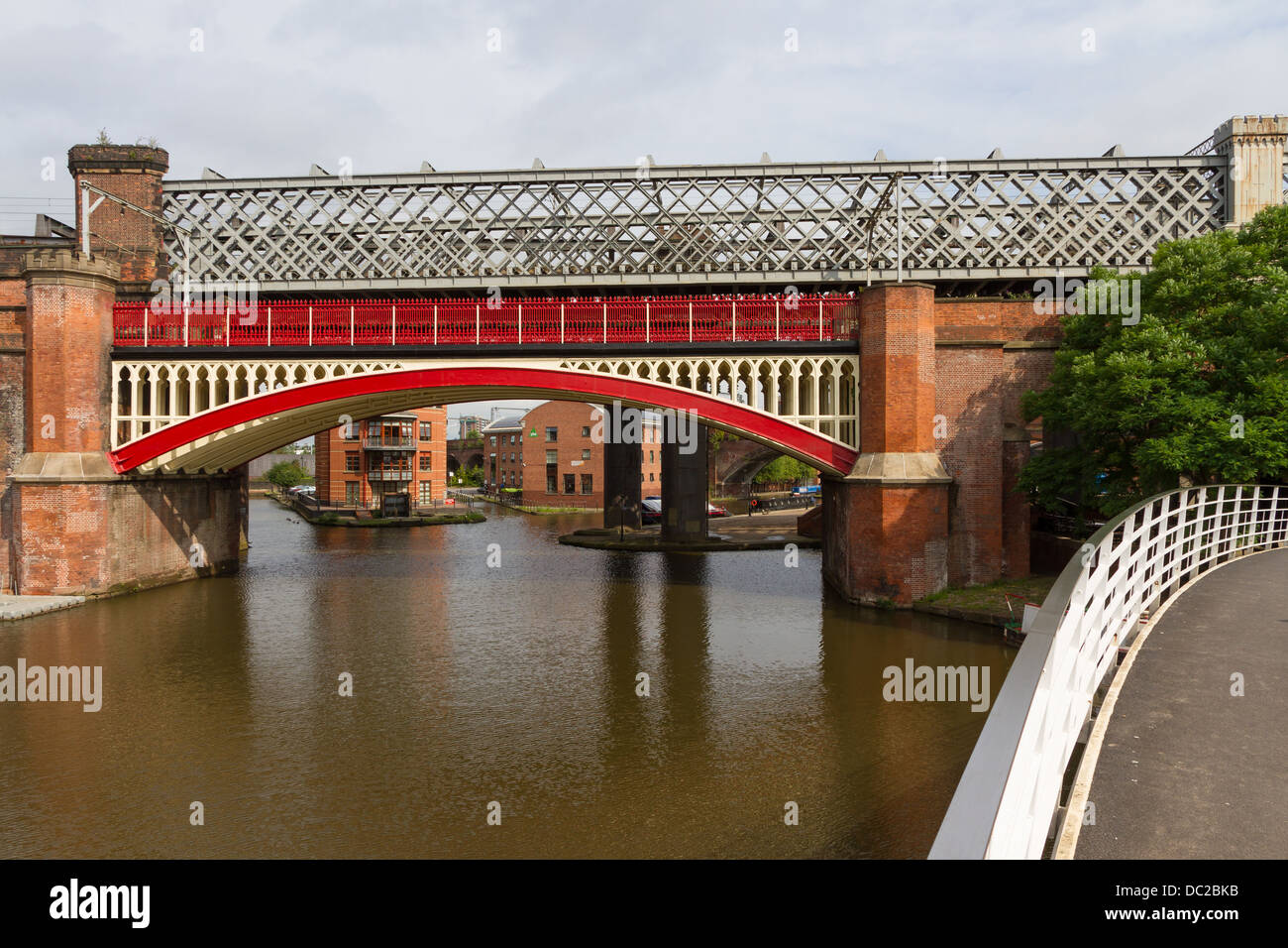 The cast iron 1849 red brick viaduct with Cornbrook viadcut and potato ...
