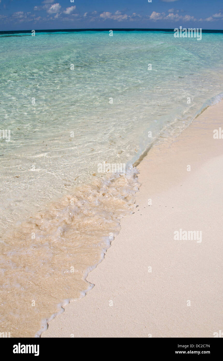 Belize, Caribbean Sea. Goff Caye, a small island off the shore of ...