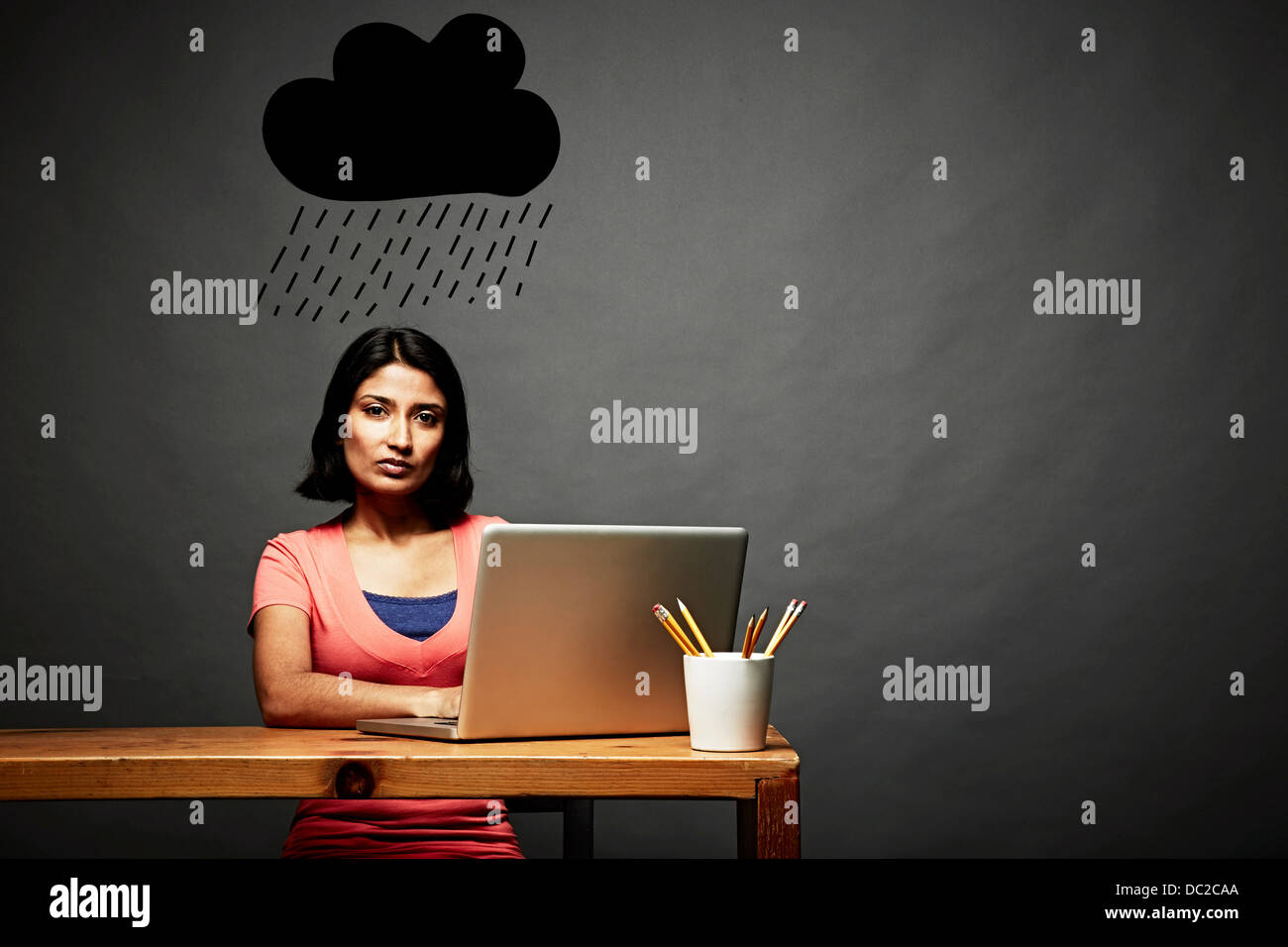 woman under rain Stock Photo - Alamy