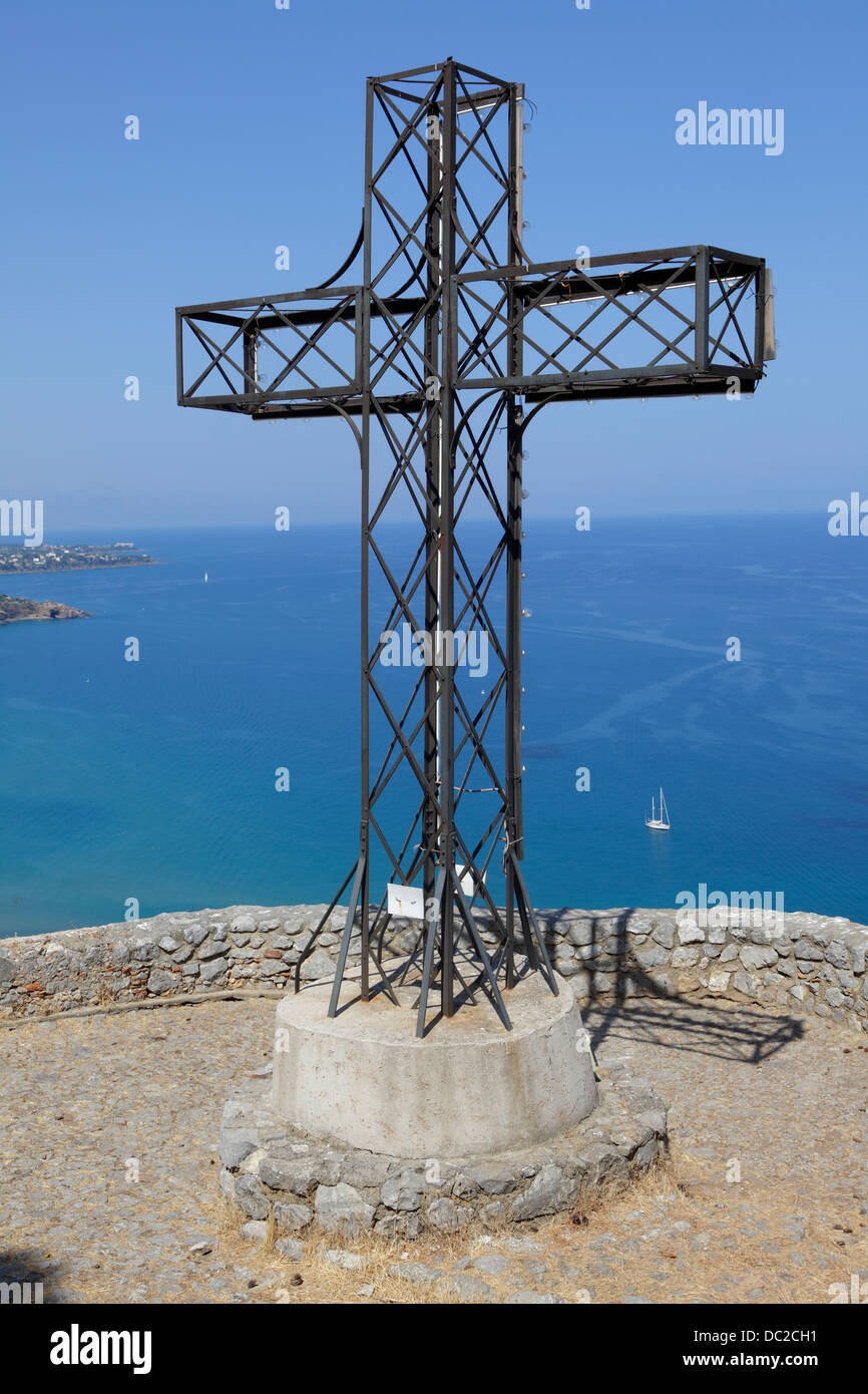 Crucifix on the Rock, Cefalù, Sicily, Italy Stock Photo - Alamy