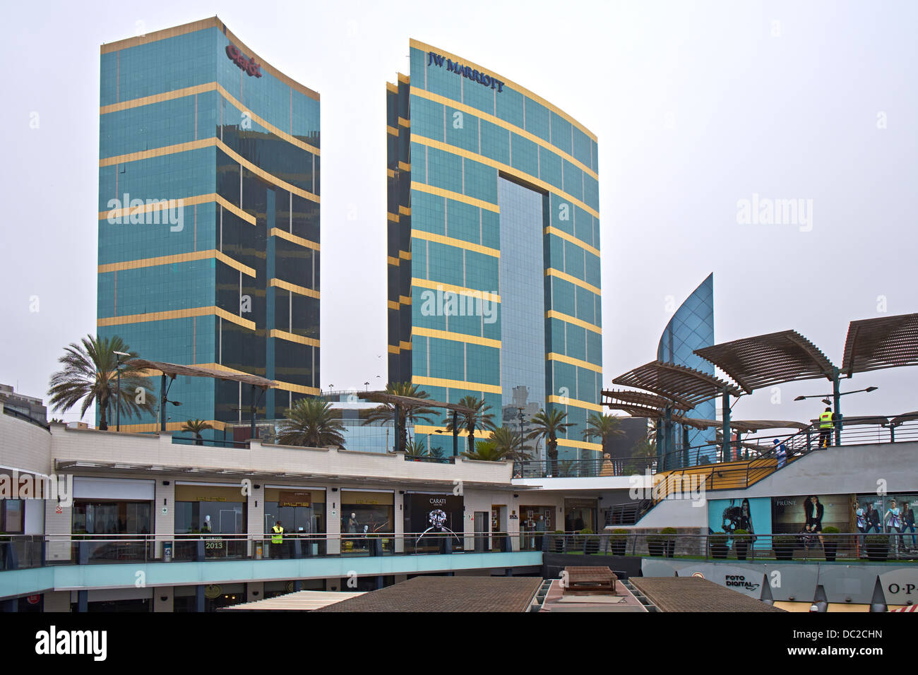 JW Marriott Hotel and Larcomar shopping centre at Malecón Cisneros on ...