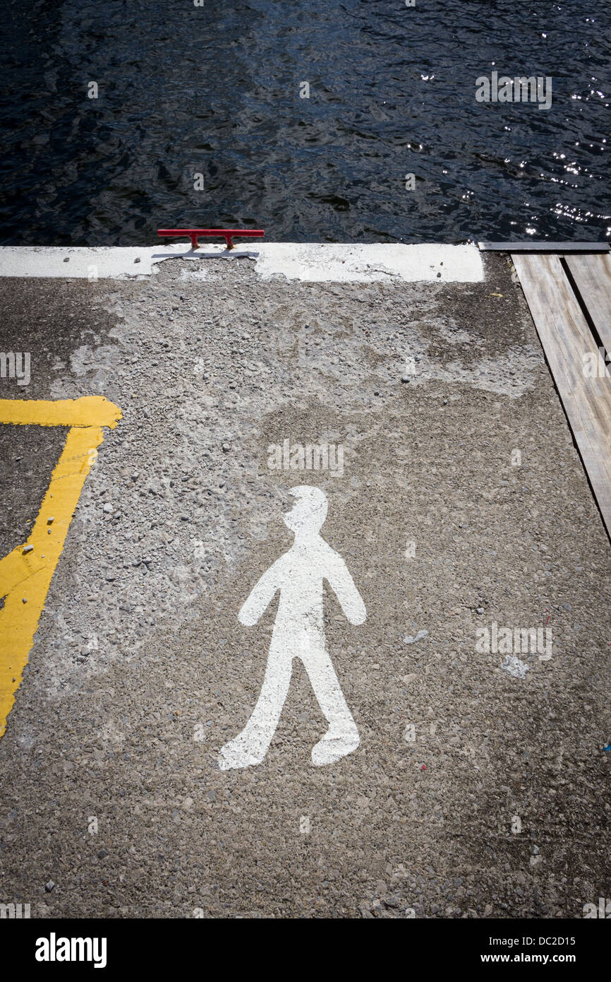 Symbol painted on a walkway at Glasson Dock Basin, Lancaster ...
