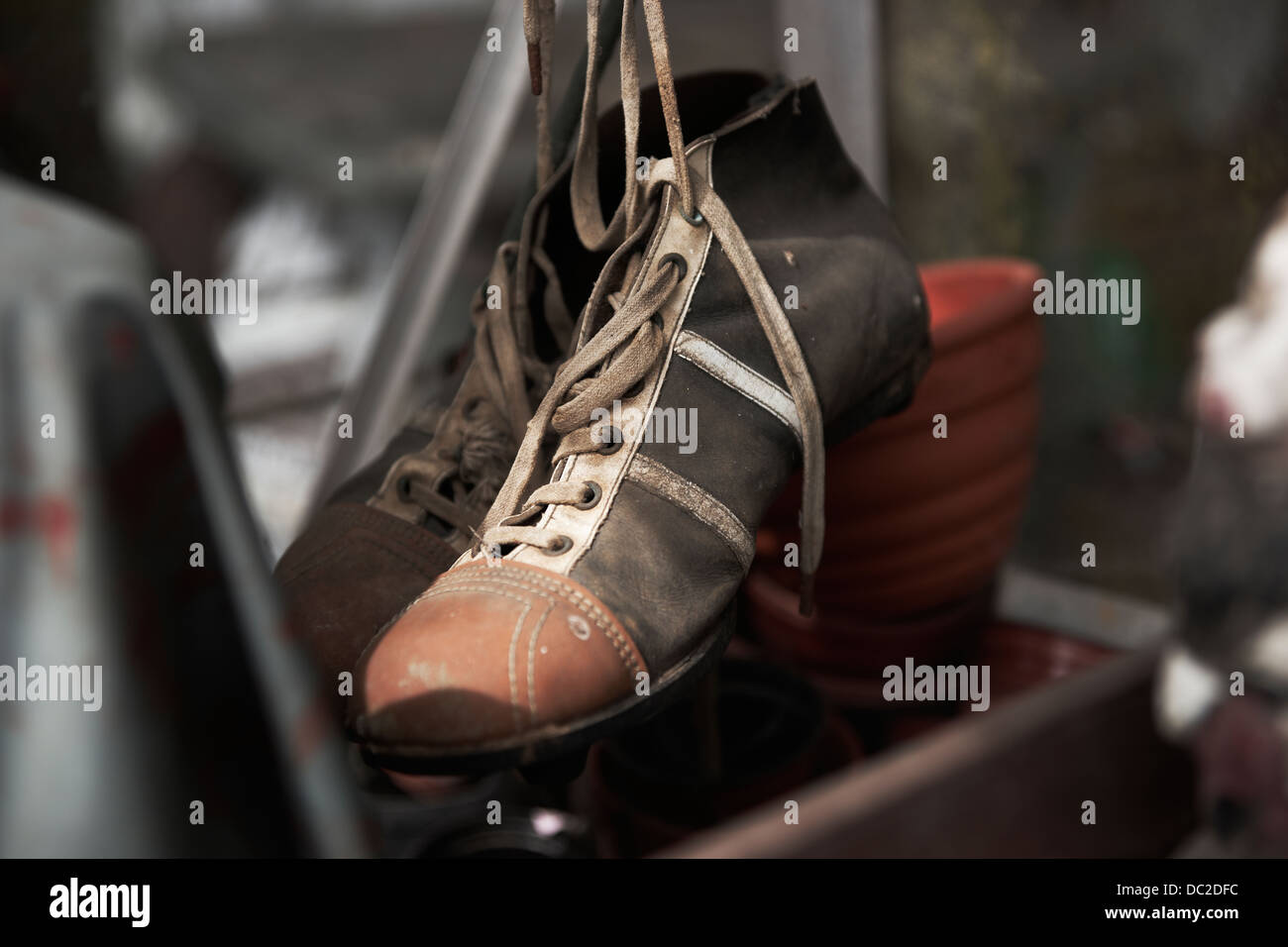 Retro football boots hi-res stock photography and images - Alamy