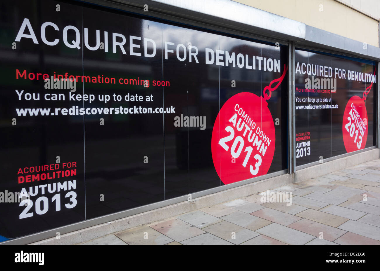 Acquired for demolition signs on property on Stockton on Tees high ...