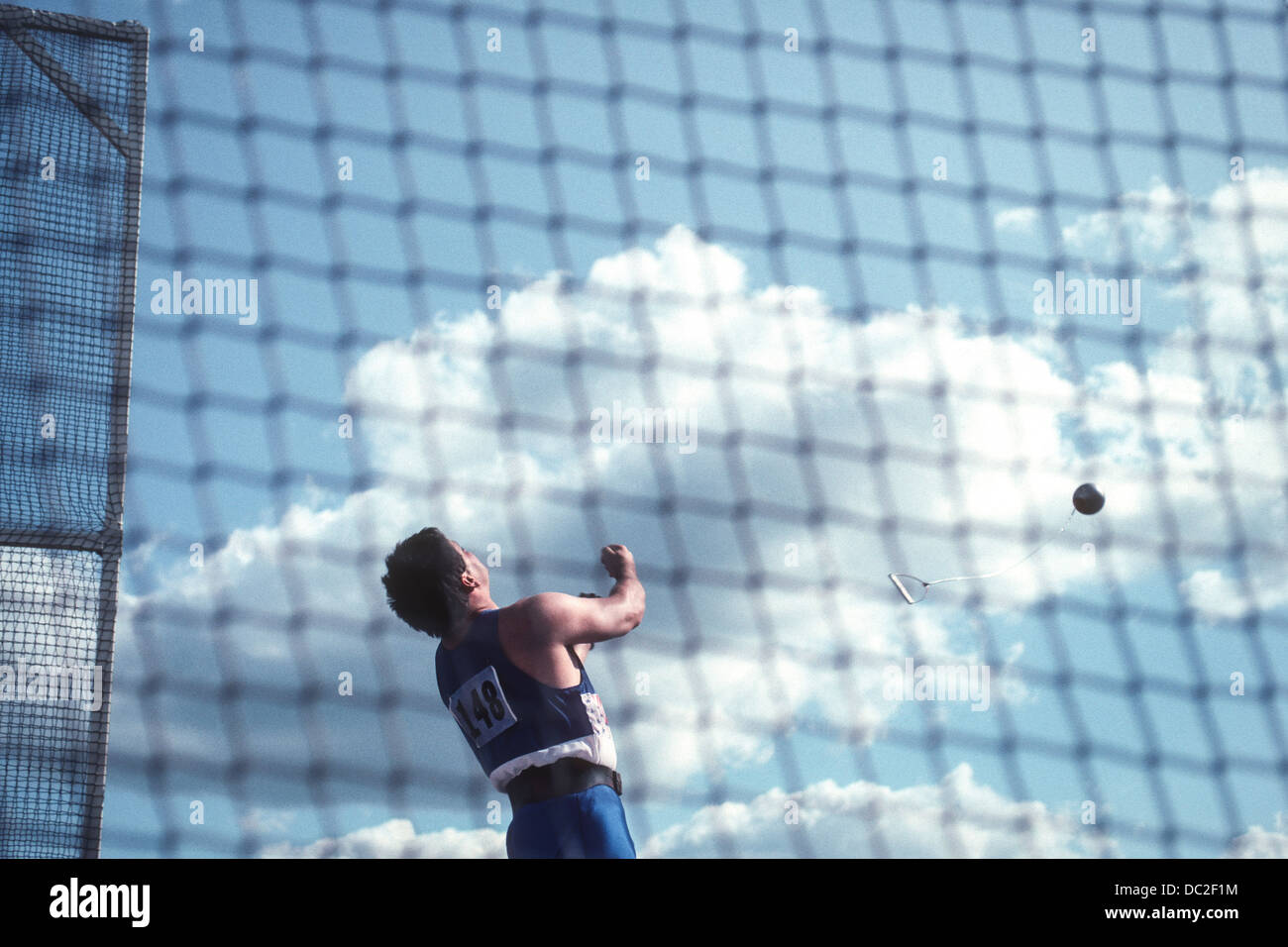 Male hammer thrower in action Stock Photo - Alamy