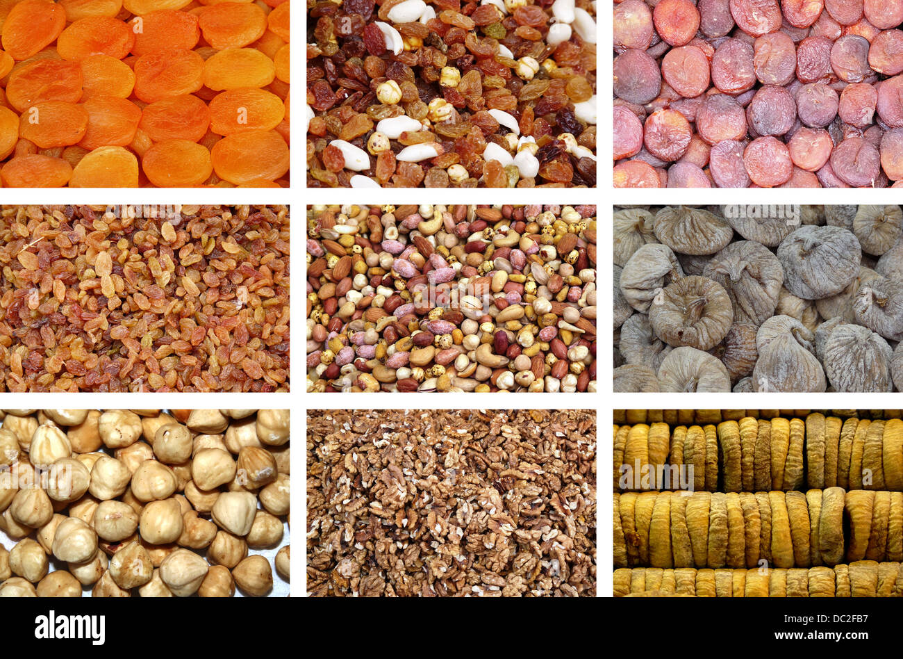 Collection of dried and mixed nuts Stock Photo - Alamy