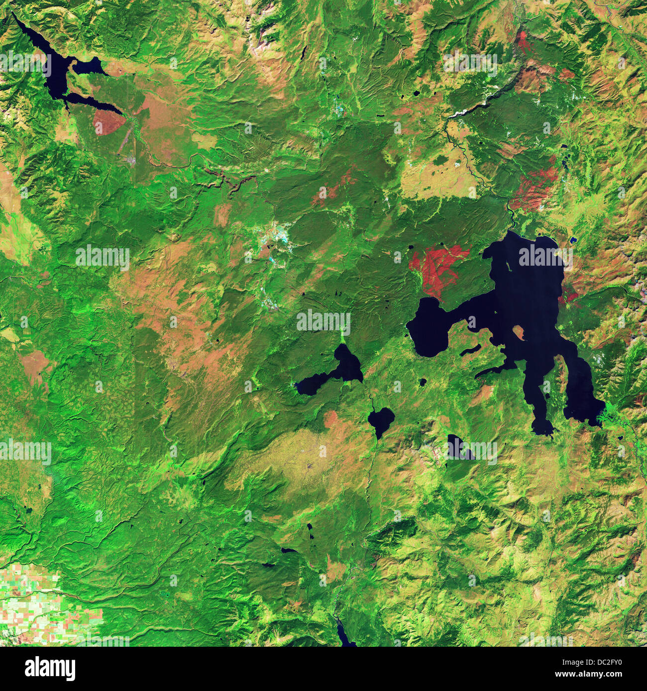 Satellite image of Yellowstone National Park, Wyoming, USA Stock Photo ...