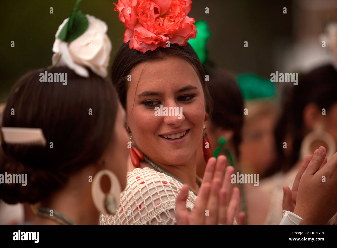 Female pilgrims clap during the pilgrimage to the shrine of the Virgin ...
