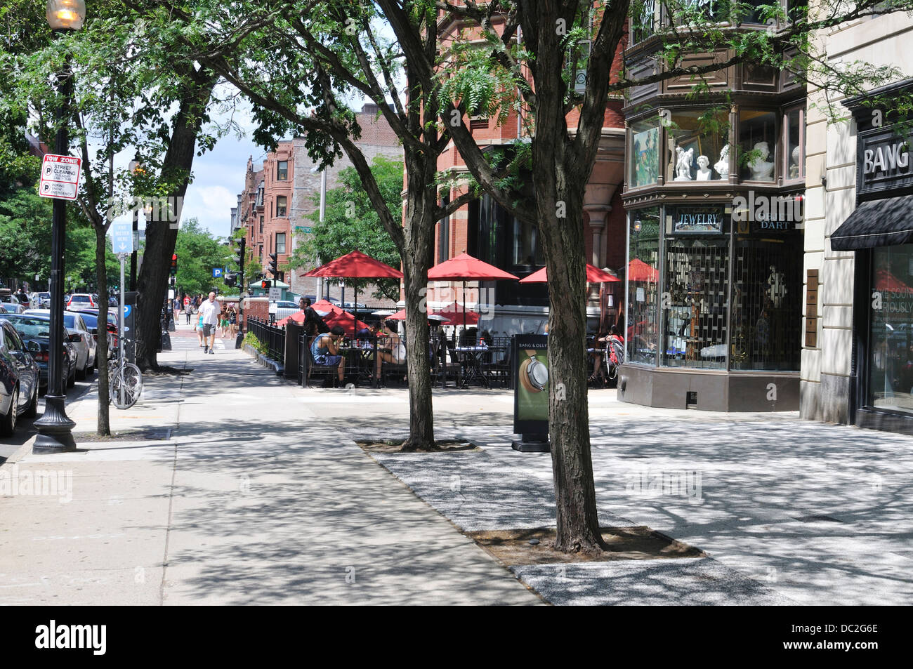 Newbury Street, Back Bay ,Boston scene with storefronts USA Stock Photo ...
