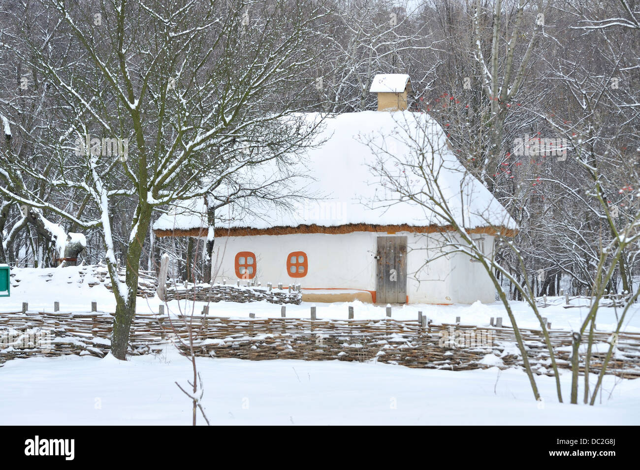 Traditional wooden house in the open air Museum of Folk Architecture ...