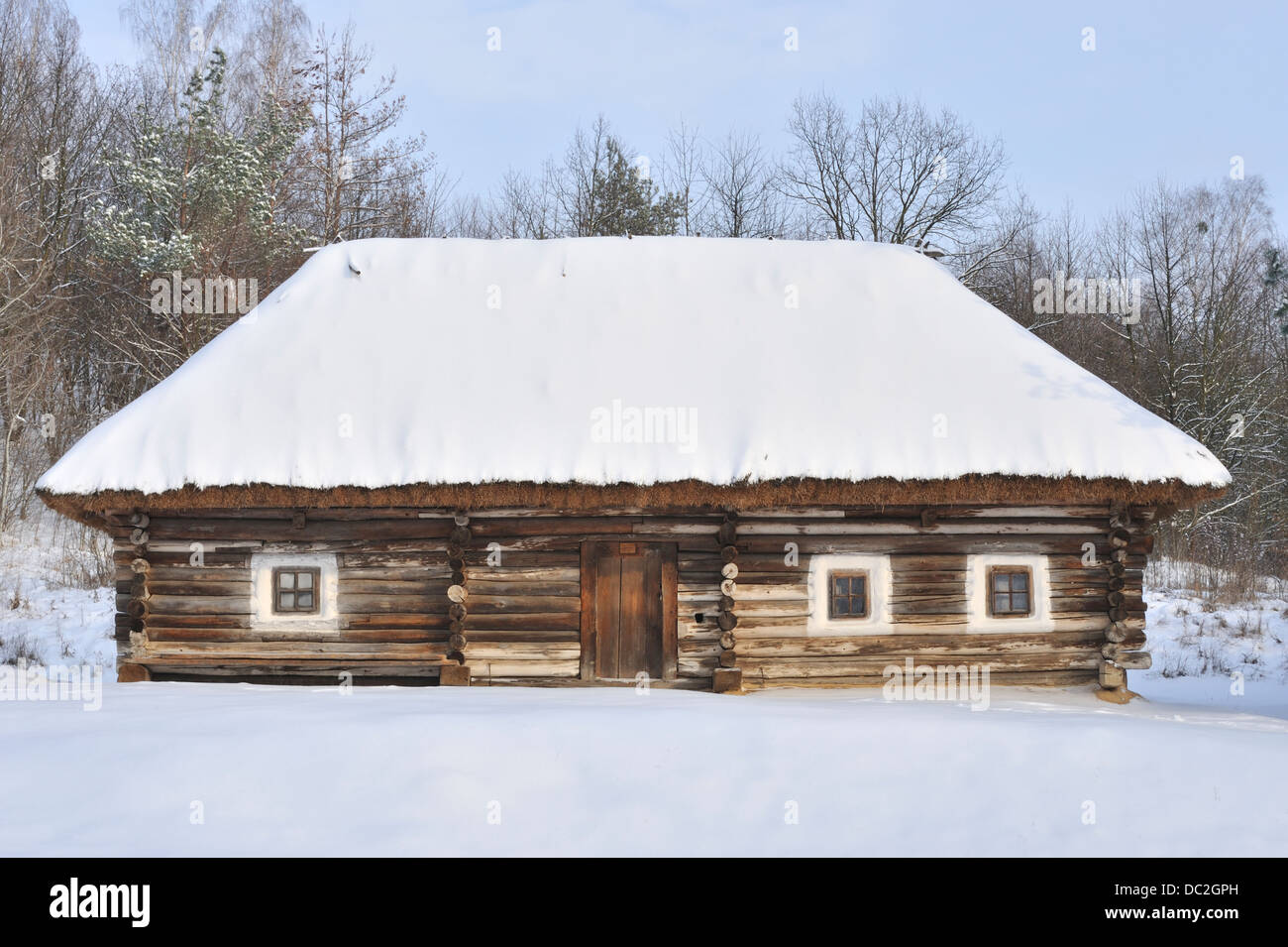 Traditional wooden house in the open air Museum of Folk Architecture ...
