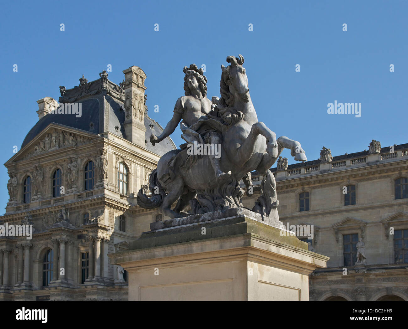 Statue of Louis XIV, lead cast made in 1988 from a marble statue by ...
