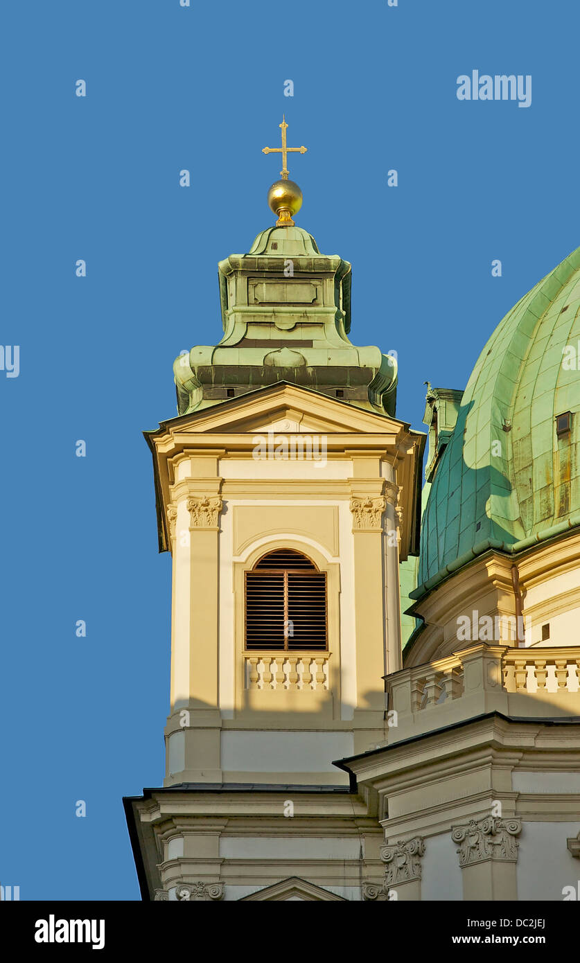 The Peterskirche in Vienna, Austria, is known for its baroque ...