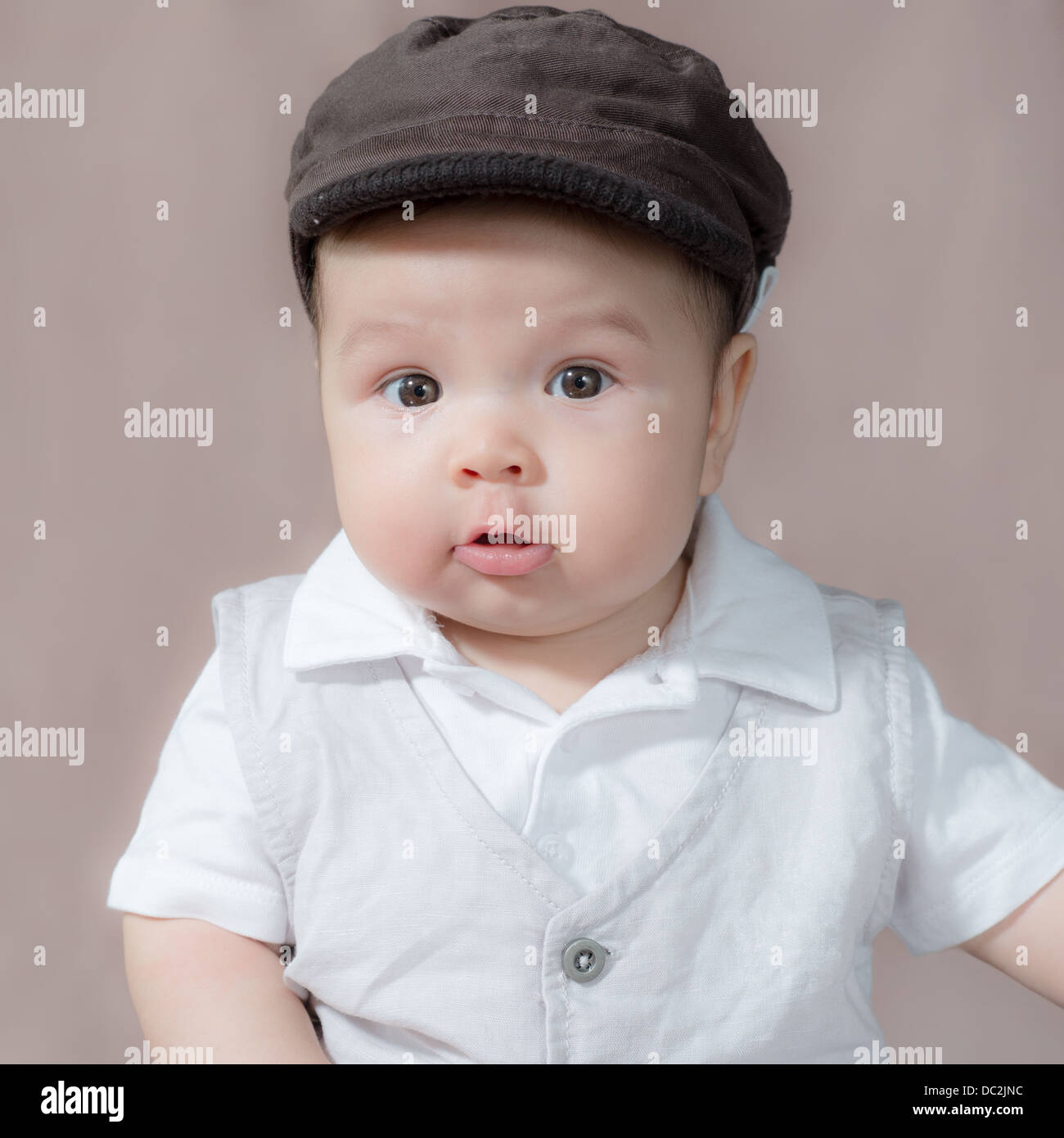 One image from a series of alternate cute facial expressions of a 5 ...