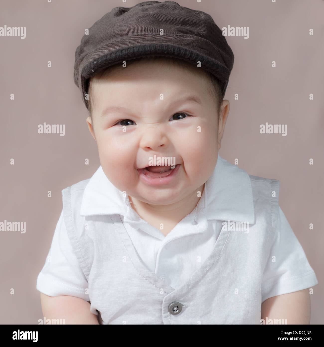 One image from a series of alternate cute facial expressions of a 5 ...