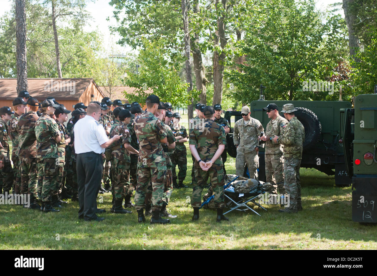 Cadets from the Michigan Wing Civil Air Patrol listen to joint tactical ...