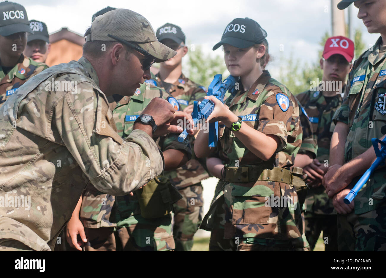 Cadets from the Michigan Wing Civil Air Patrol listen to Joint Tactical ...