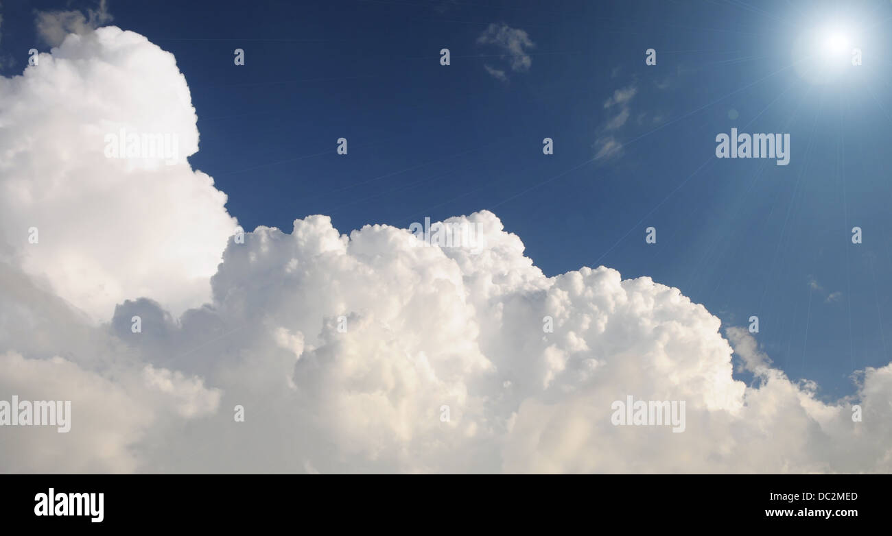 Cloudy stormy sky with sun rays Stock Photo - Alamy