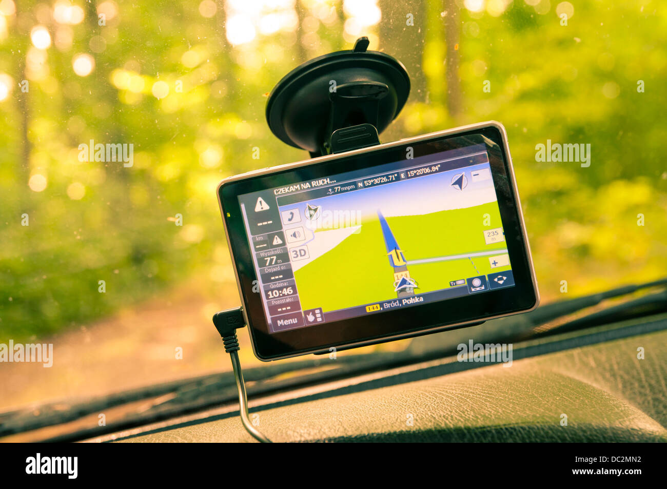 Navigation system direct to the forest Stock Photo - Alamy
