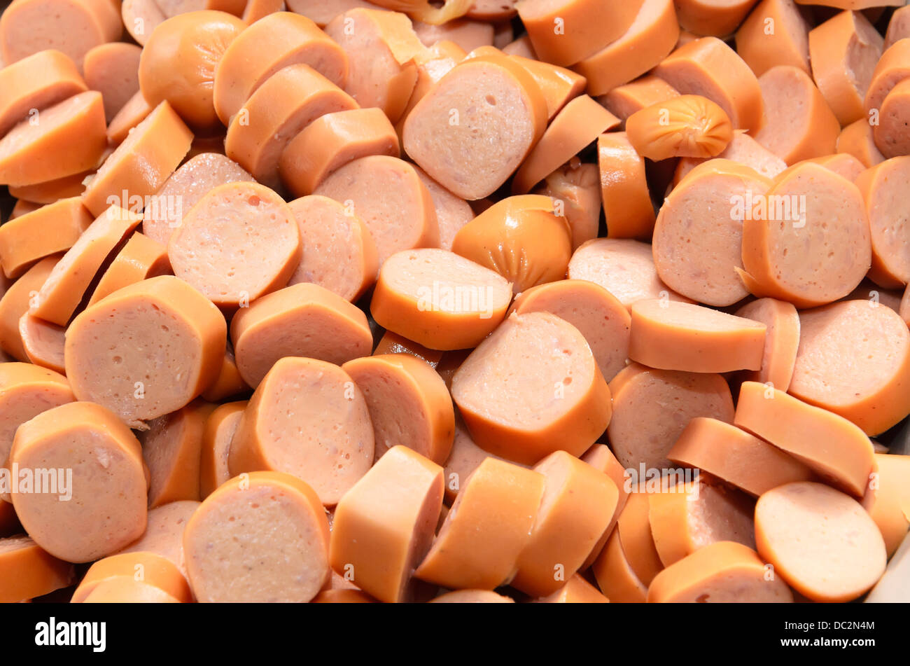 The slice brown sausage ready for cooking Stock Photo - Alamy