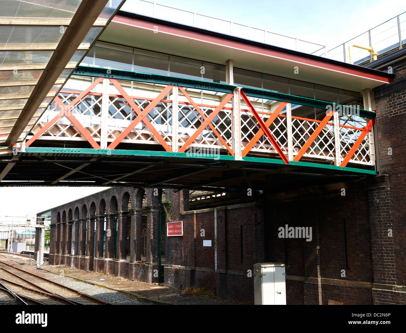 Restored Chester station footbridge Cheshire UK Stock Photo - Alamy