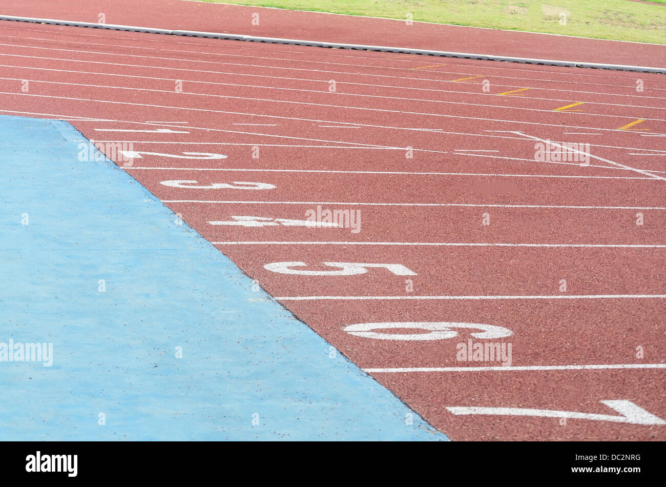 Running race track in the sport stadium Stock Photo - Alamy