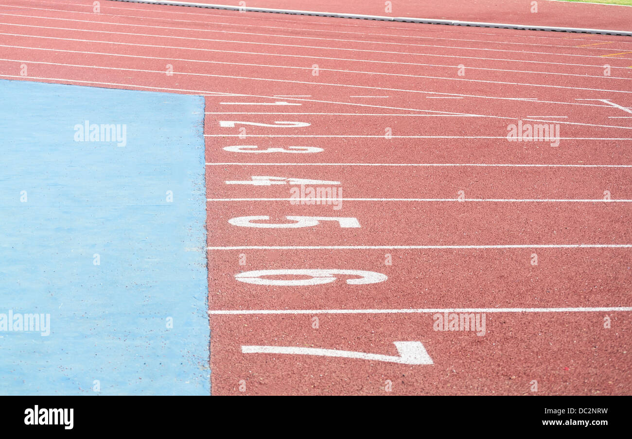 Running race track in the sport stadium Stock Photo - Alamy