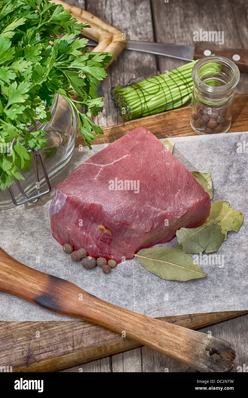 Meat a beef is fresh with blood Stock Photo - Alamy