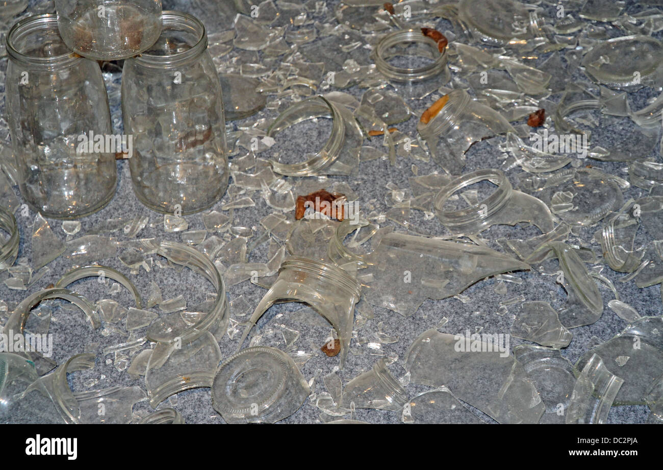 broken glass and shards of glass jars and cutting risk and injury 3 ...