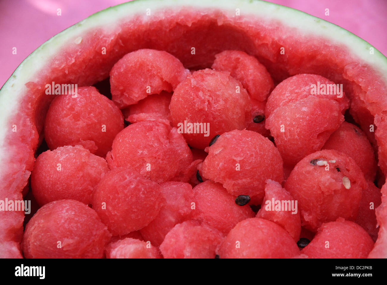 tasty red watermelon balls during happy hour Stock Photo - Alamy