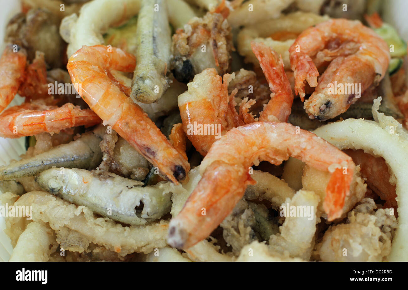 excellent fried fish with crispy fried shrimp and vegetables battered ...