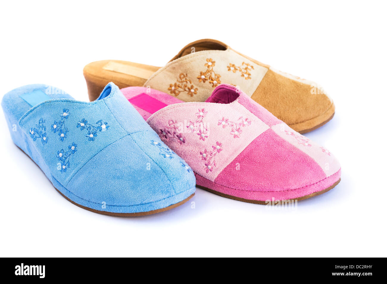 Colorful slippers isolated on white background Stock Photo - Alamy