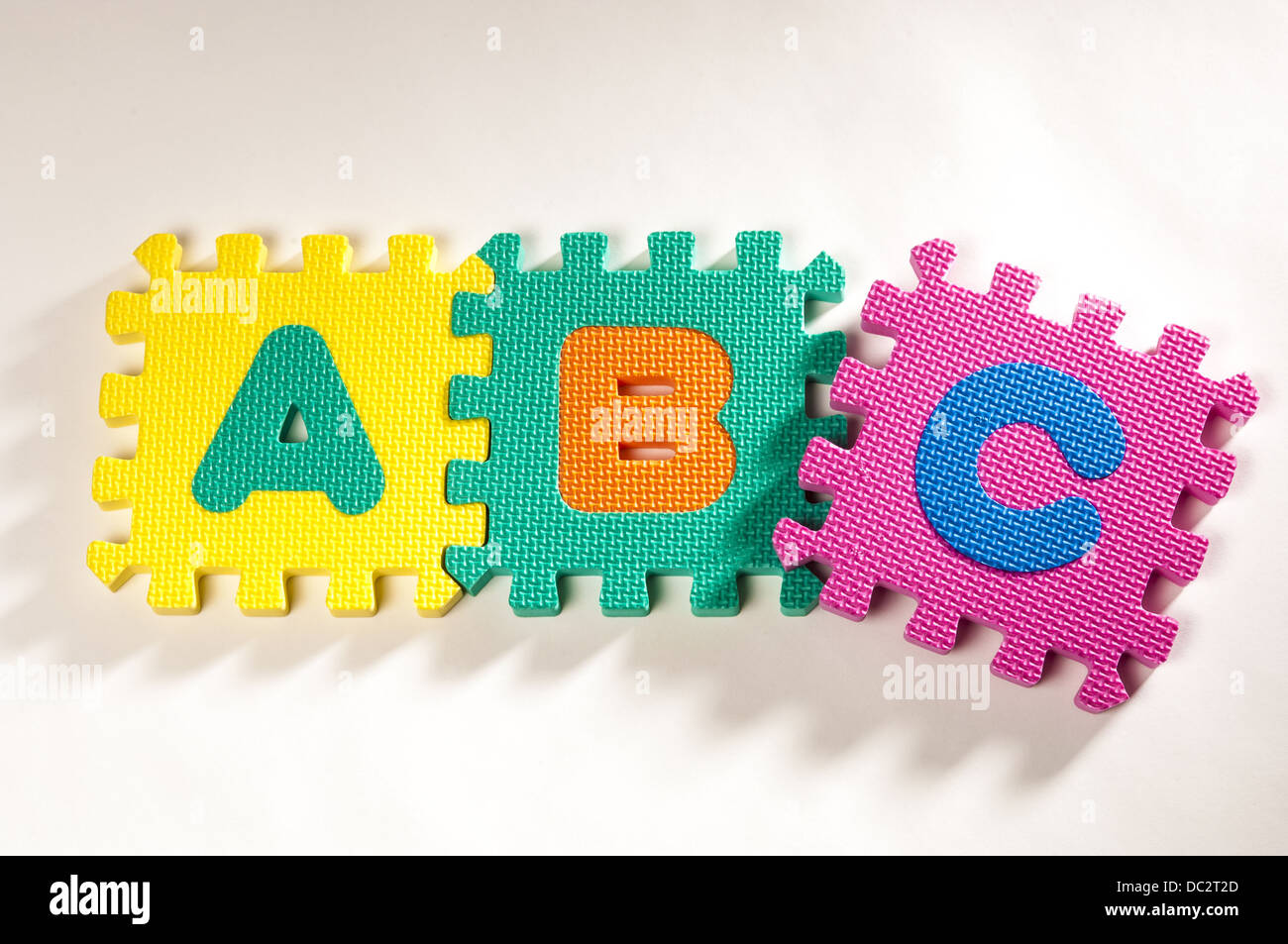Interlocking foam letters: ABC Stock Photo - Alamy