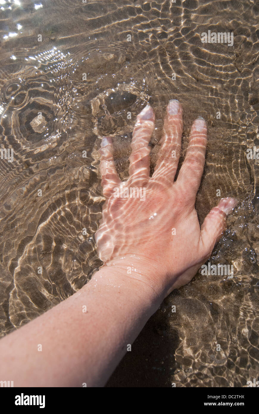 Hand in the sea Stock Photo - Alamy