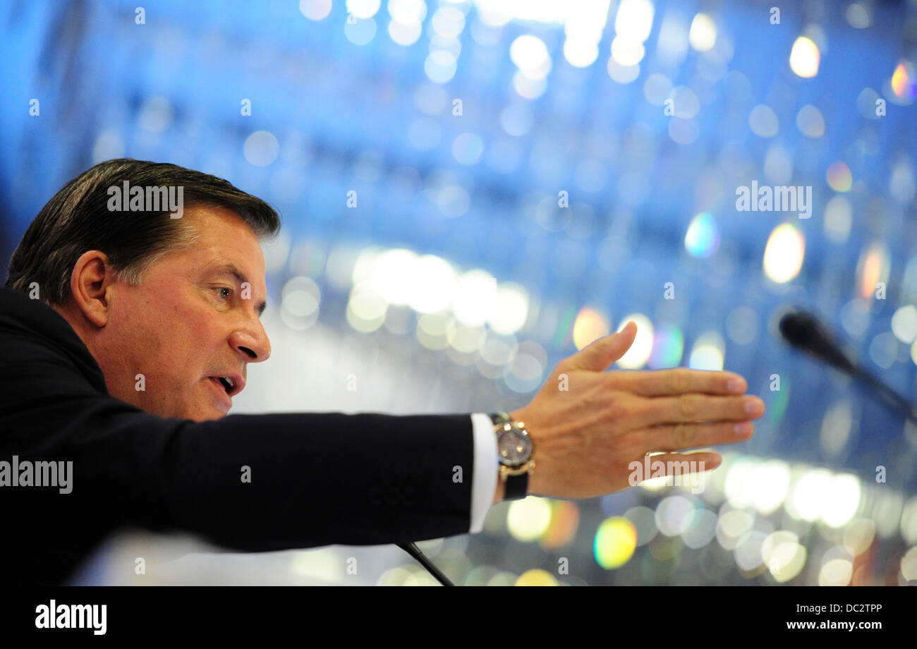 Hartmut Retzlaff, CEO of the pharmaceutical company Stada, speaks at a ...