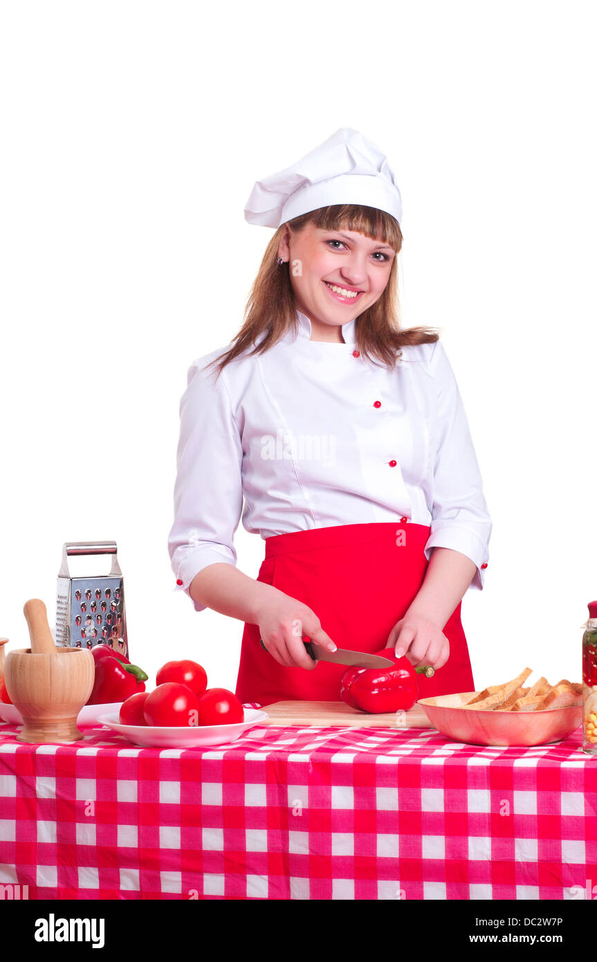 attractive woman cooking Stock Photo - Alamy