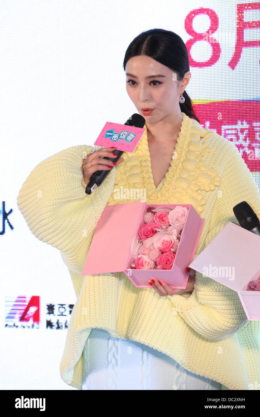 Shanghai, China. 7th Aug, 2013. Actress Fan Bingbing, actor Li Zhiting ...