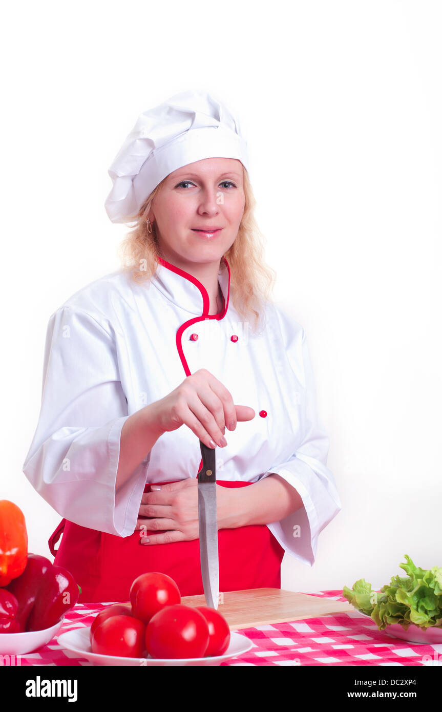 attractive woman cooks Stock Photo - Alamy